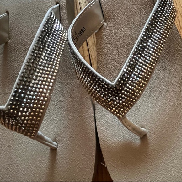 Bluefin | Shoes | Bluefin Blue Fin Beige Gemmed Flip Flop Thong Sandals ...